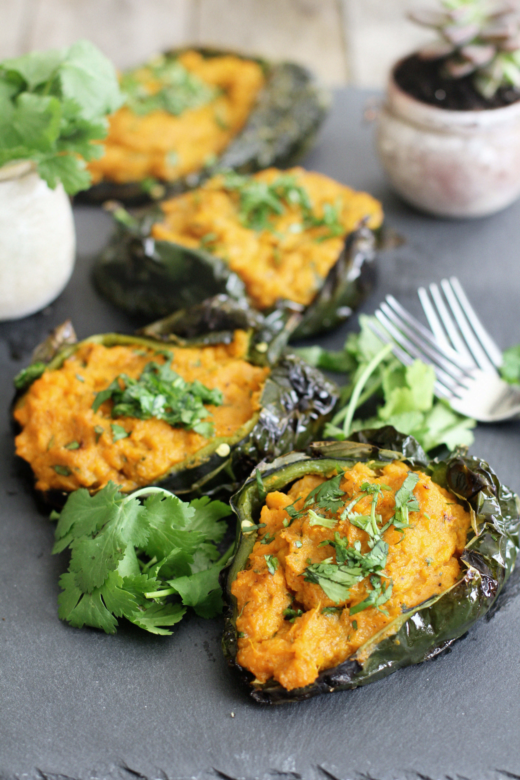 Roasted Poblano with Sweet Potato Filling — Jessi's Kitchen